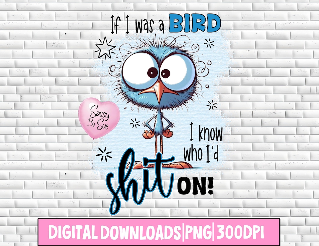 If I Was A Bird I Know Who I'd Shit on PNG, Sublimation Design, Adult ...