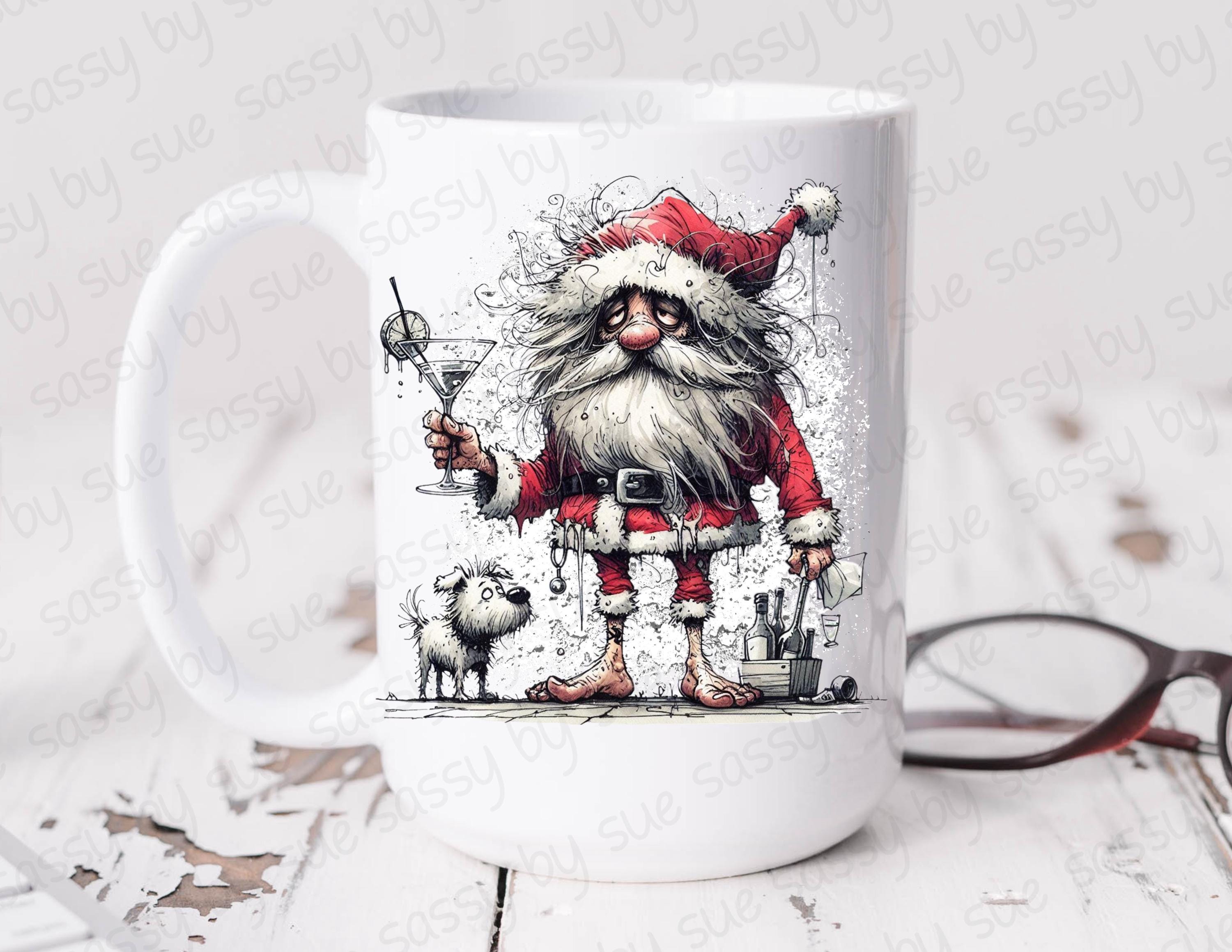 Jolly AF PNG, Sublimation Design, Grunge Look Santa, Dark Humor, Gothic ...
