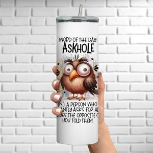 Askhole PNG, Sublimation Design, Word of the Day PNG, Wise Owl, Silly ...