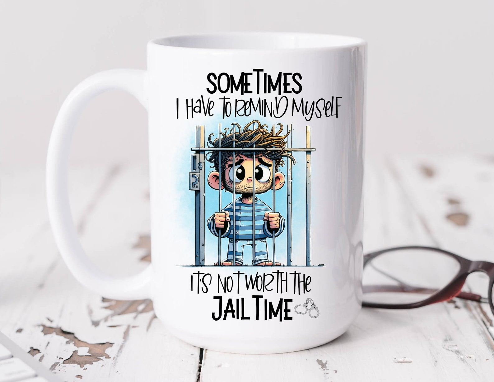 Not Worth the Jail Time PNG, Sublimation Design, Man in Jail PNG, Funny ...