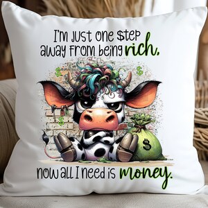 Crazy Cow With Money PNG, Sublimation Design, Cow Lovers, Sarcastic ...