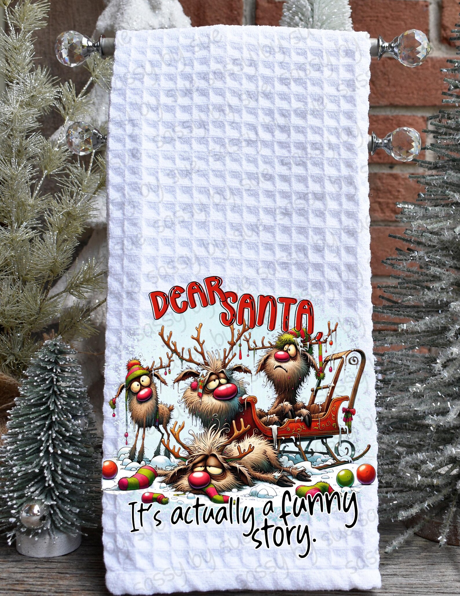 Dear Santa It's Actually A Funny Story PNG, Silly Christmas Reindeer ...