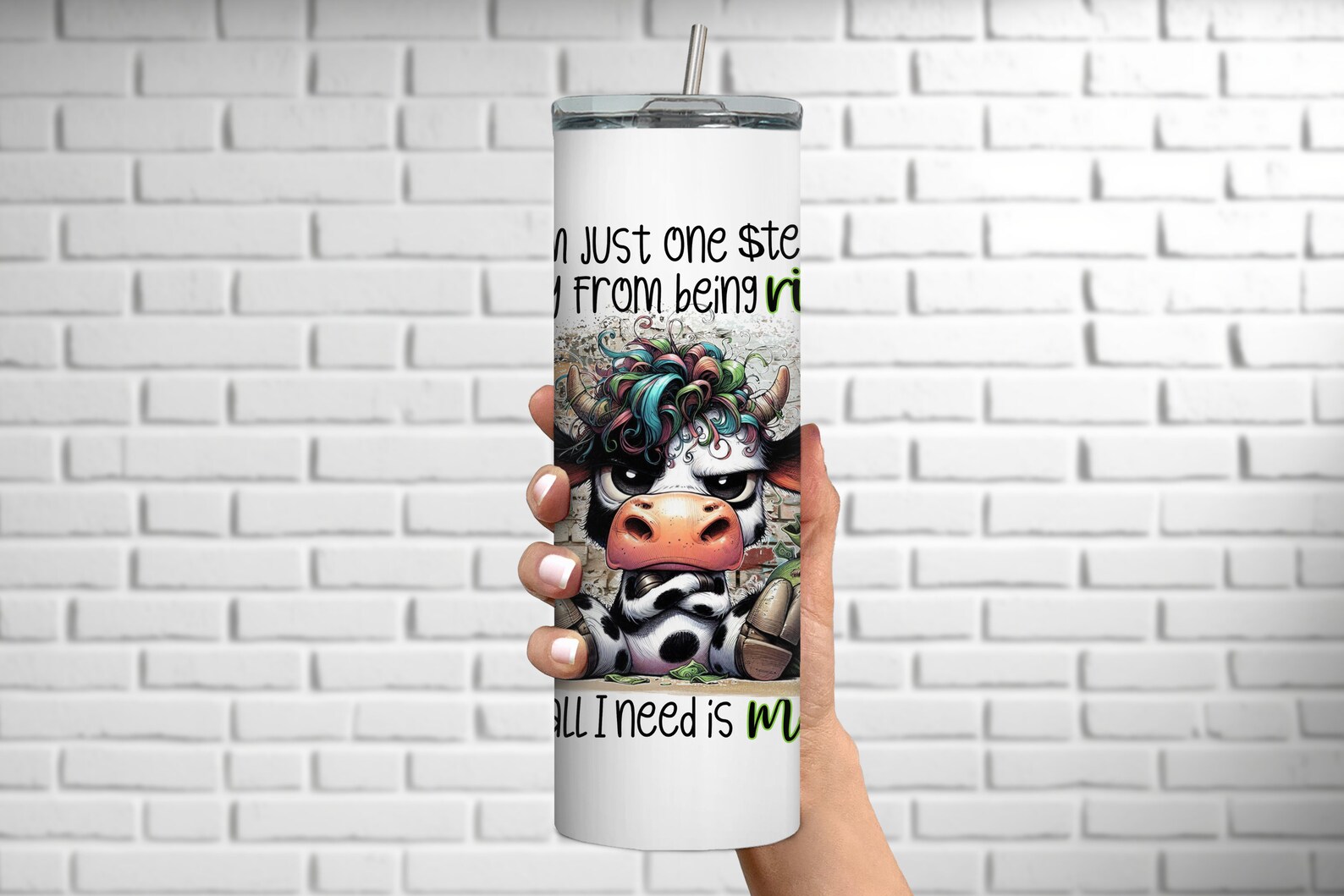 Crazy Cow With Money PNG, Sublimation Design, Cow Lovers, Sarcastic ...