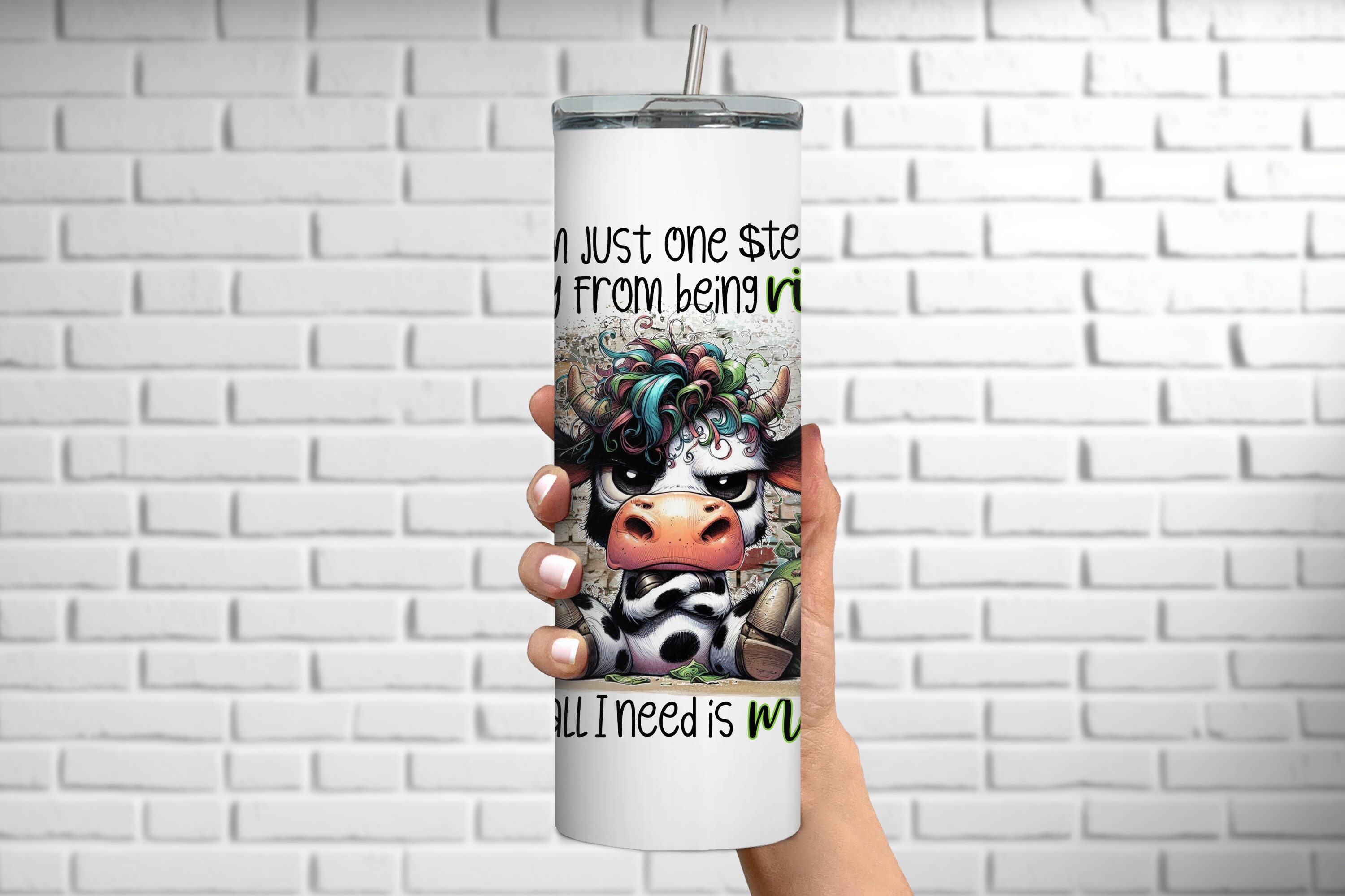 Crazy Cow With Money PNG, Sublimation Design, Cow Lovers, Sarcastic ...