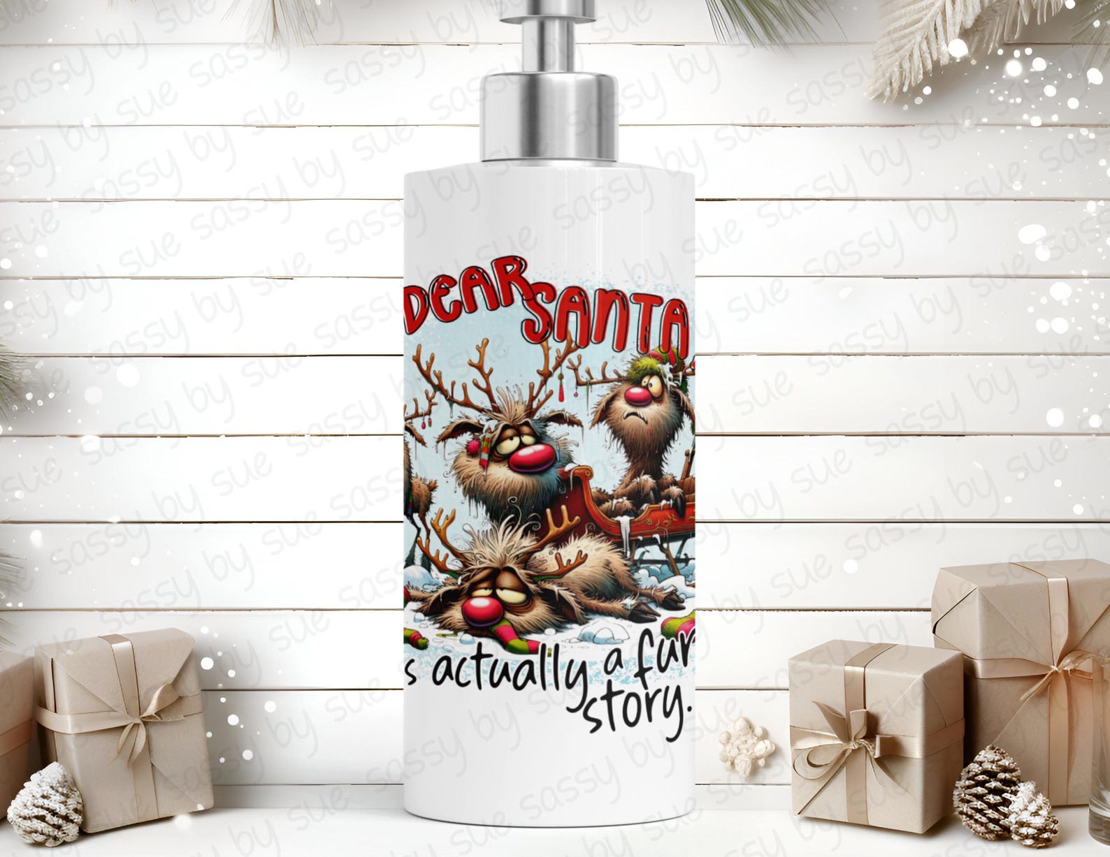 Dear Santa It's Actually A Funny Story PNG, Silly Christmas Reindeer ...