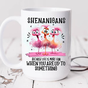 Shenanigans Pink Flamingos PNG Sublimation Digital Design Fun Tropical ...