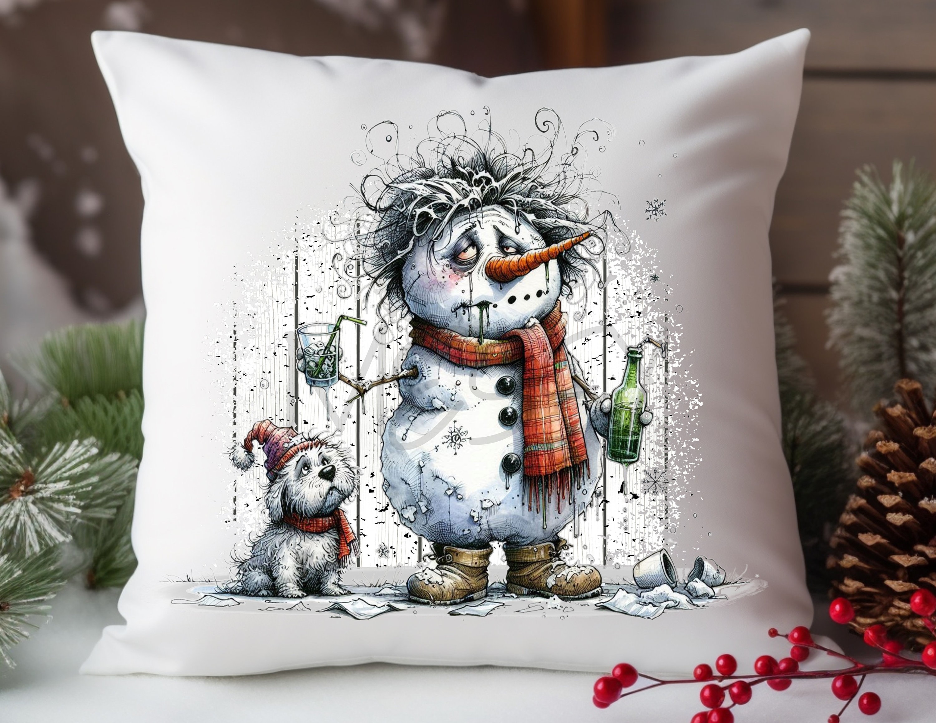 Bottoms up Snowman PNG, Sublimation Design, Messy Snowman, Grunge, Dark ...