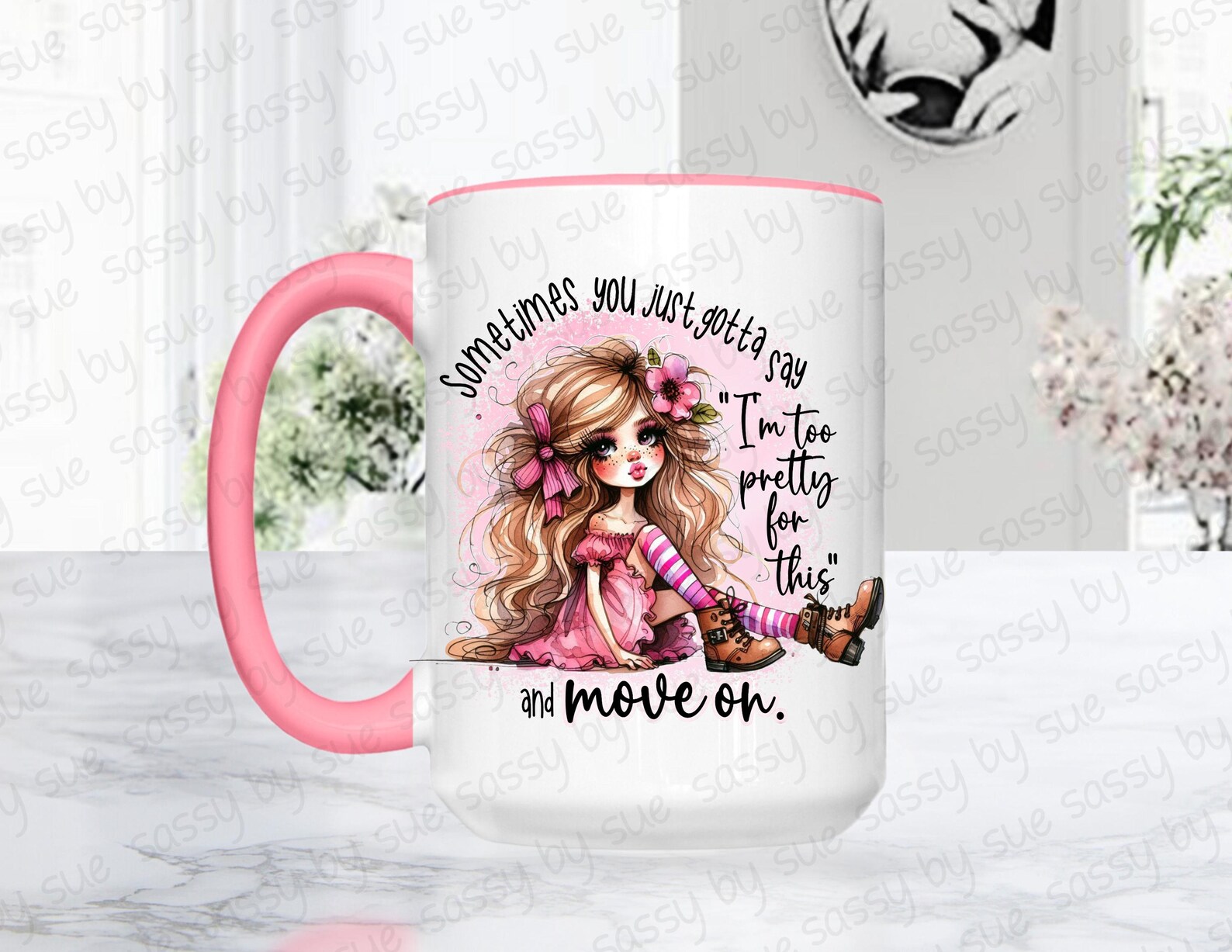 I'm Too Pretty for This PNG, Sublimation Clipart, Pretty Girl in Pink ...