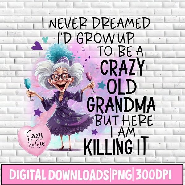 Crazy Old Grandma Svg - Etsy