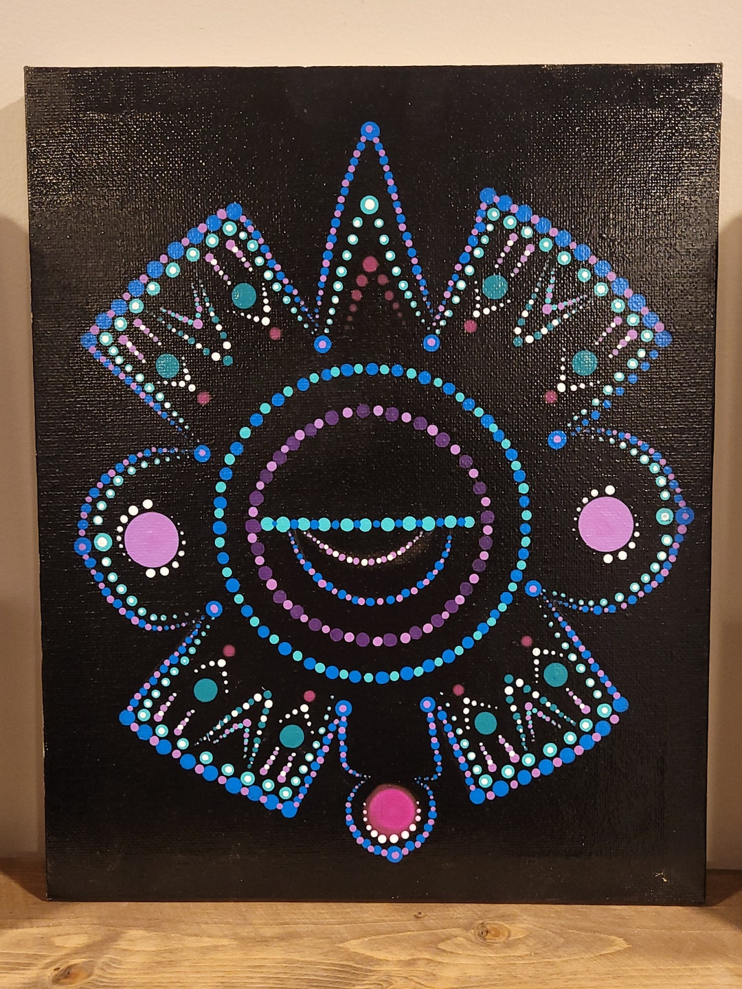 Hand Made Canvas Art. ollin Aztec God of Movement. - Etsy