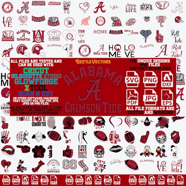 Football Alabama Clipart - Etsy