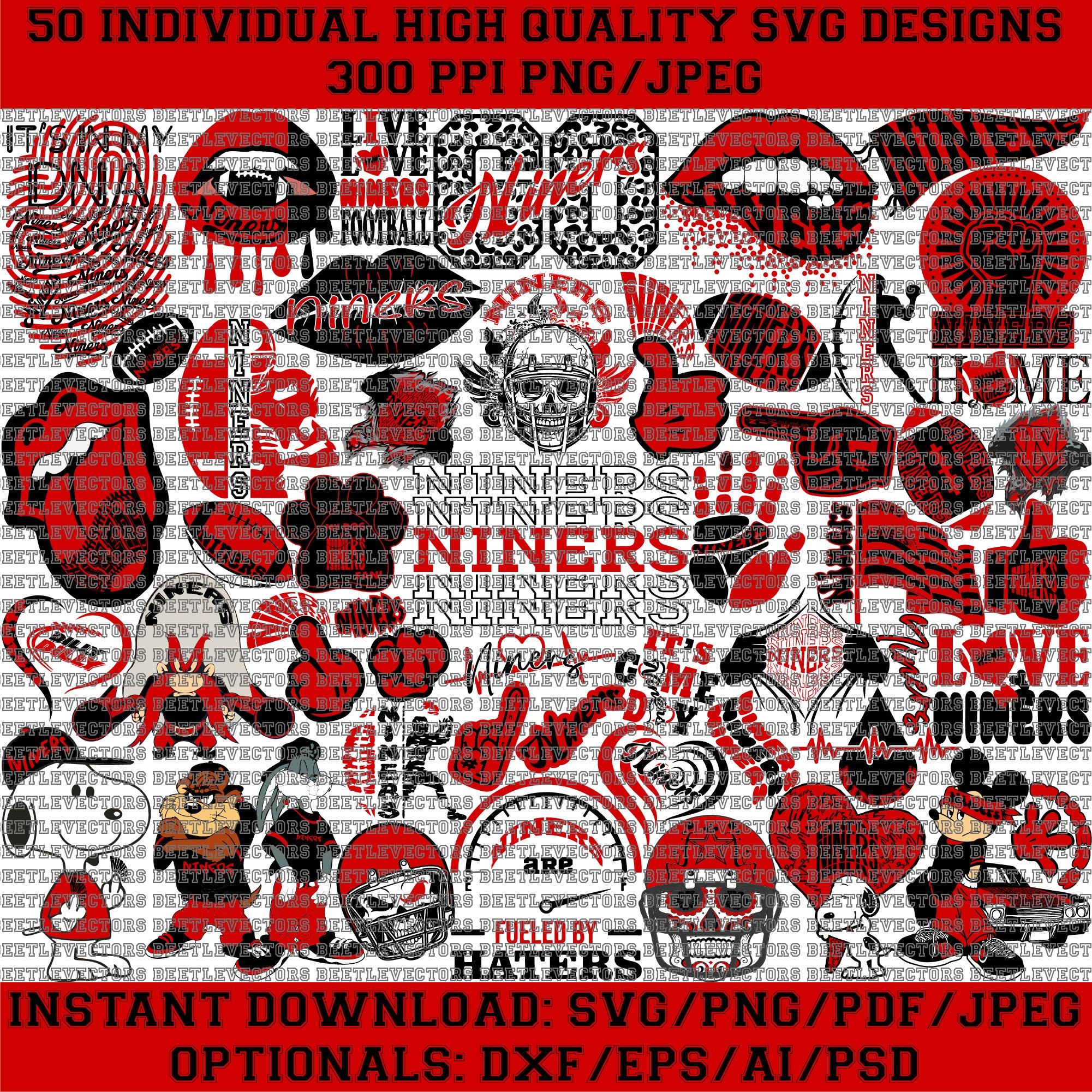 Paquete SVG de los Niners, paquete PNG de los Niners, mascota de los ...