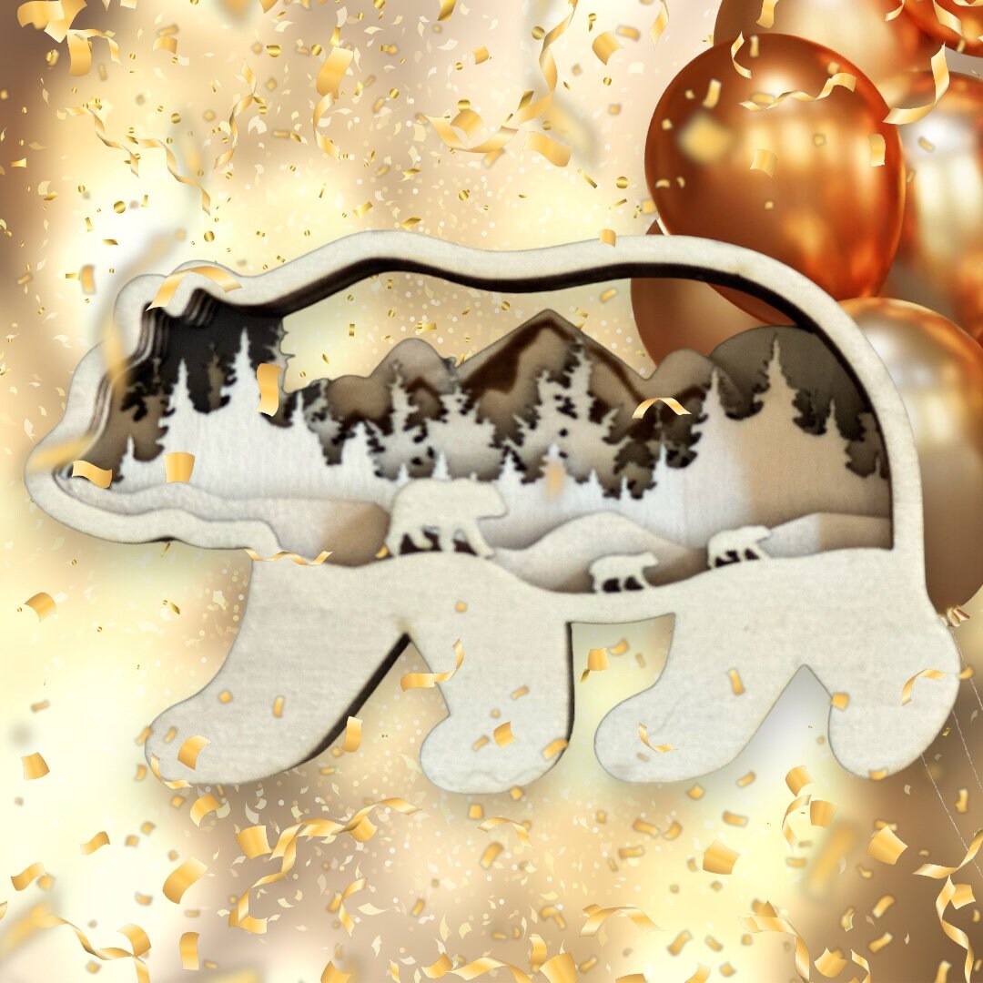 Bear Multilayer Painting Kit: Laser Cut Files - Etsy