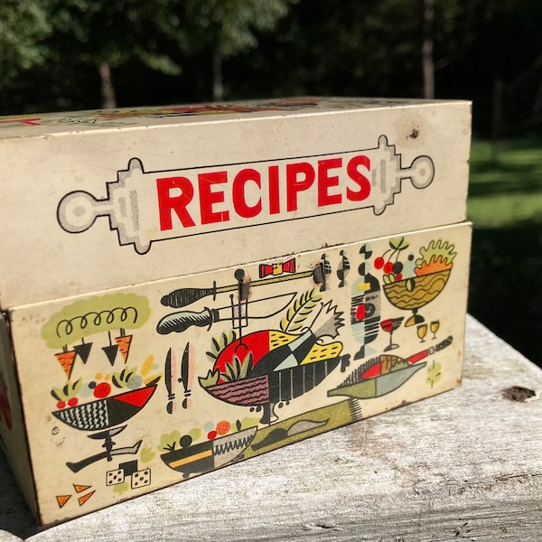 Vintage Recipe Box - Etsy