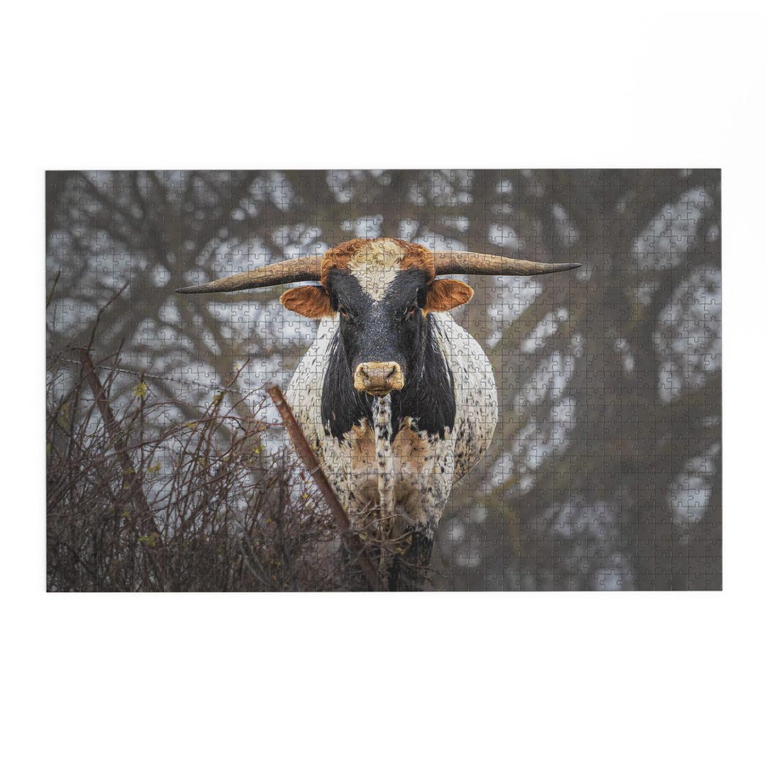 Longhorn Cow Puzzle | Farm Animal Jigsaw | Midwest Puzzle - Etsy