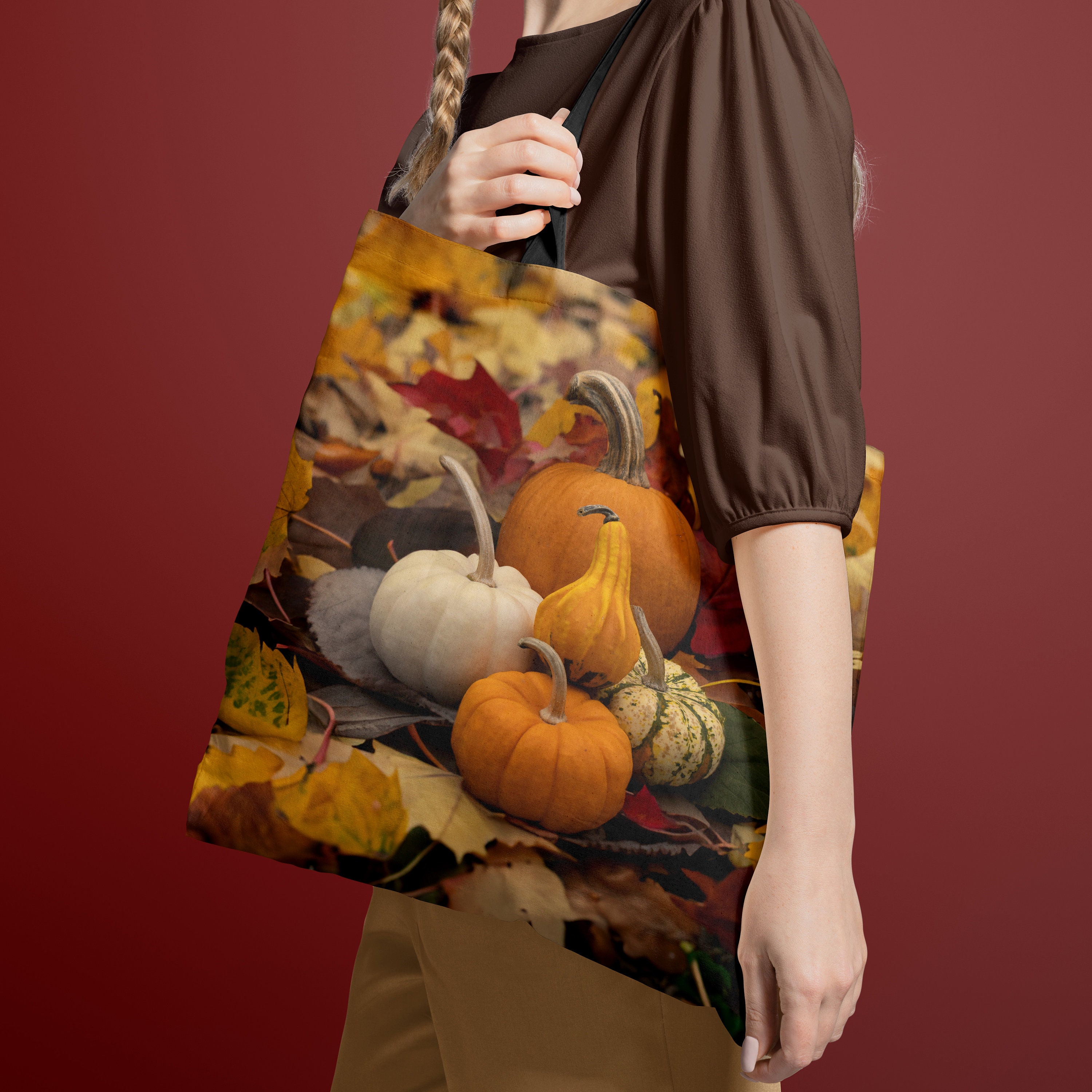 Autumn Tote Bag Pumpkin Tote Bag Gift for Her Unique Tote - Etsy