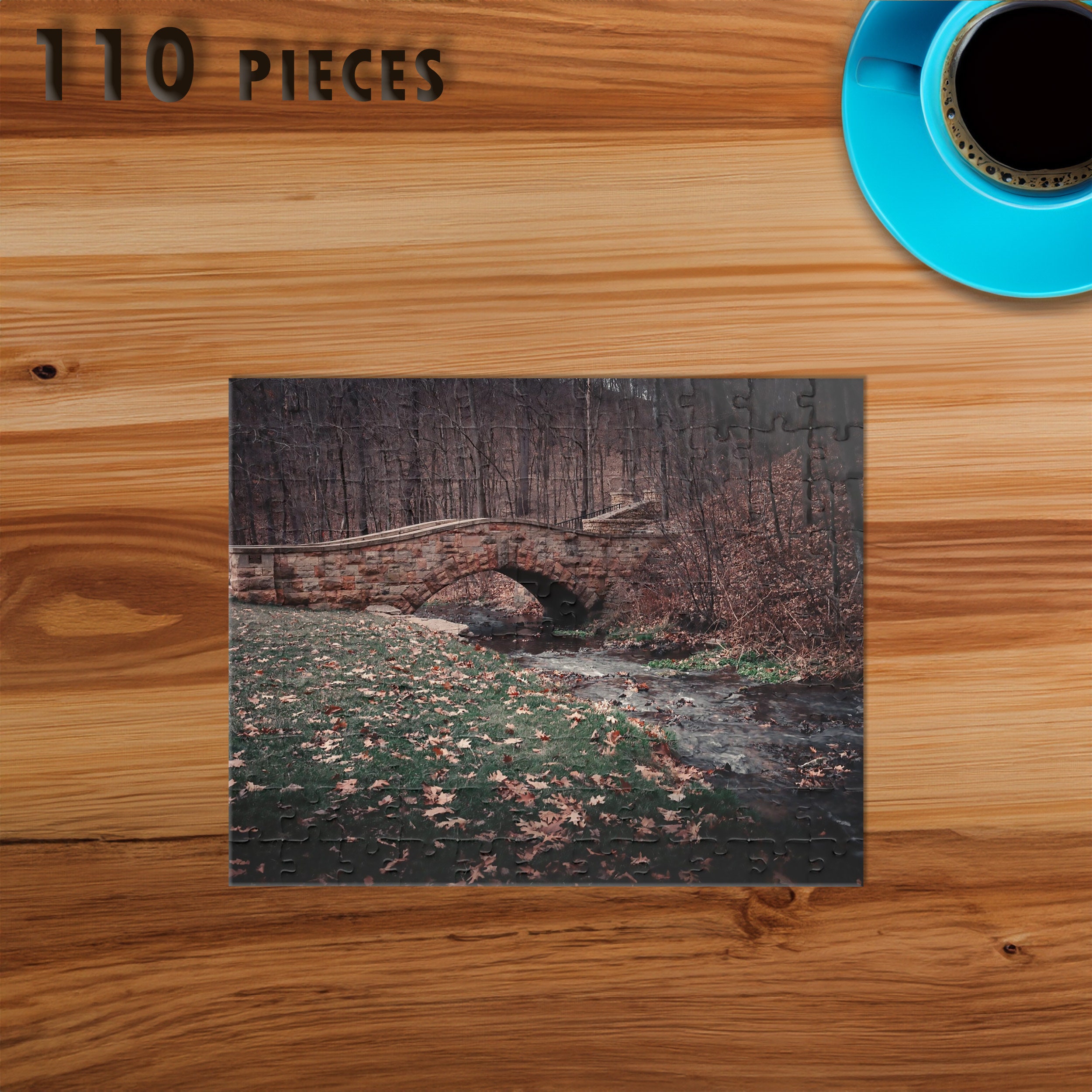 Autumn Scene Nature Puzzle | Fall Stone Bridge | Puzzle for Adults - Etsy