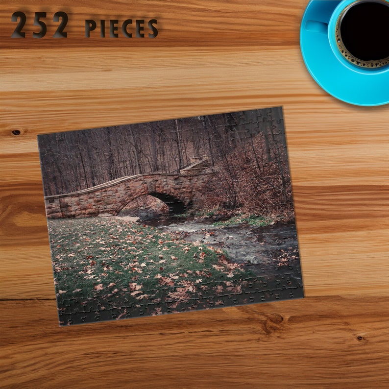 Autumn Scene Nature Puzzle | Fall Stone Bridge | Puzzle for Adults - Etsy