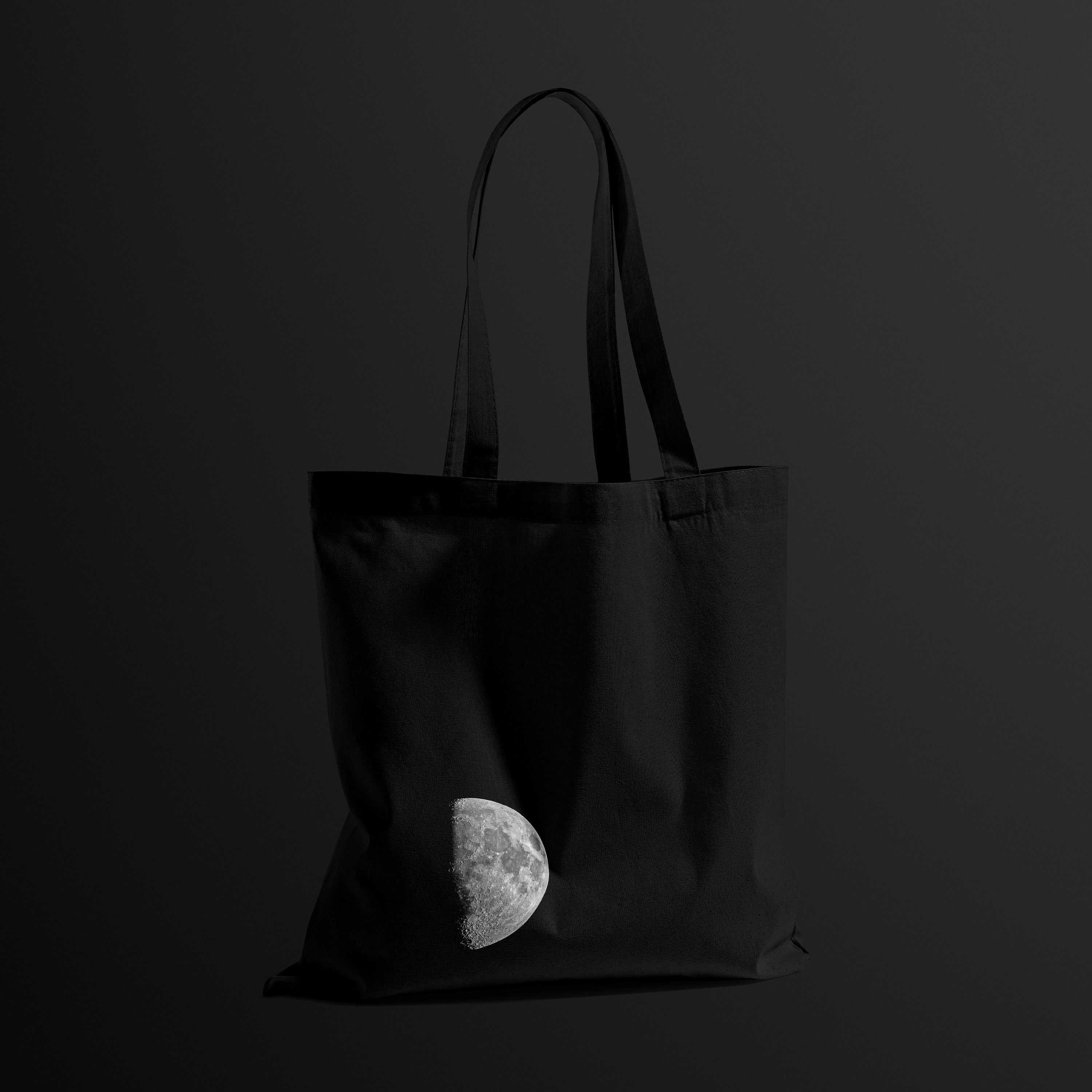 Moon Tote Bag Black Tote Bag Large Tote - Etsy