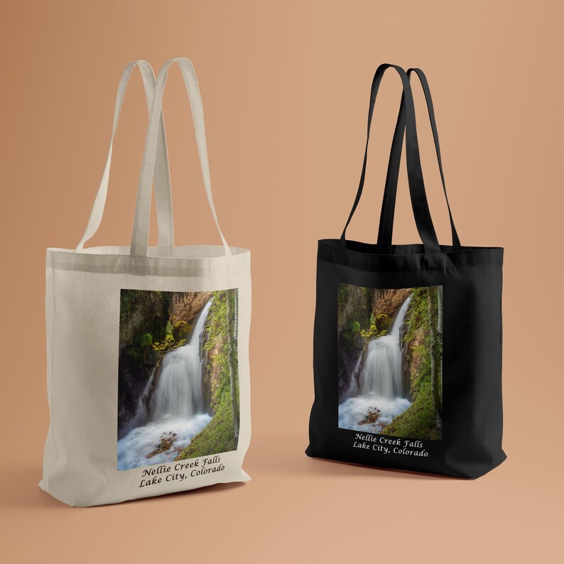 Waterfall Canvas Tote Bag Colorado Waterfall Tote Nature Tote Bag - Etsy