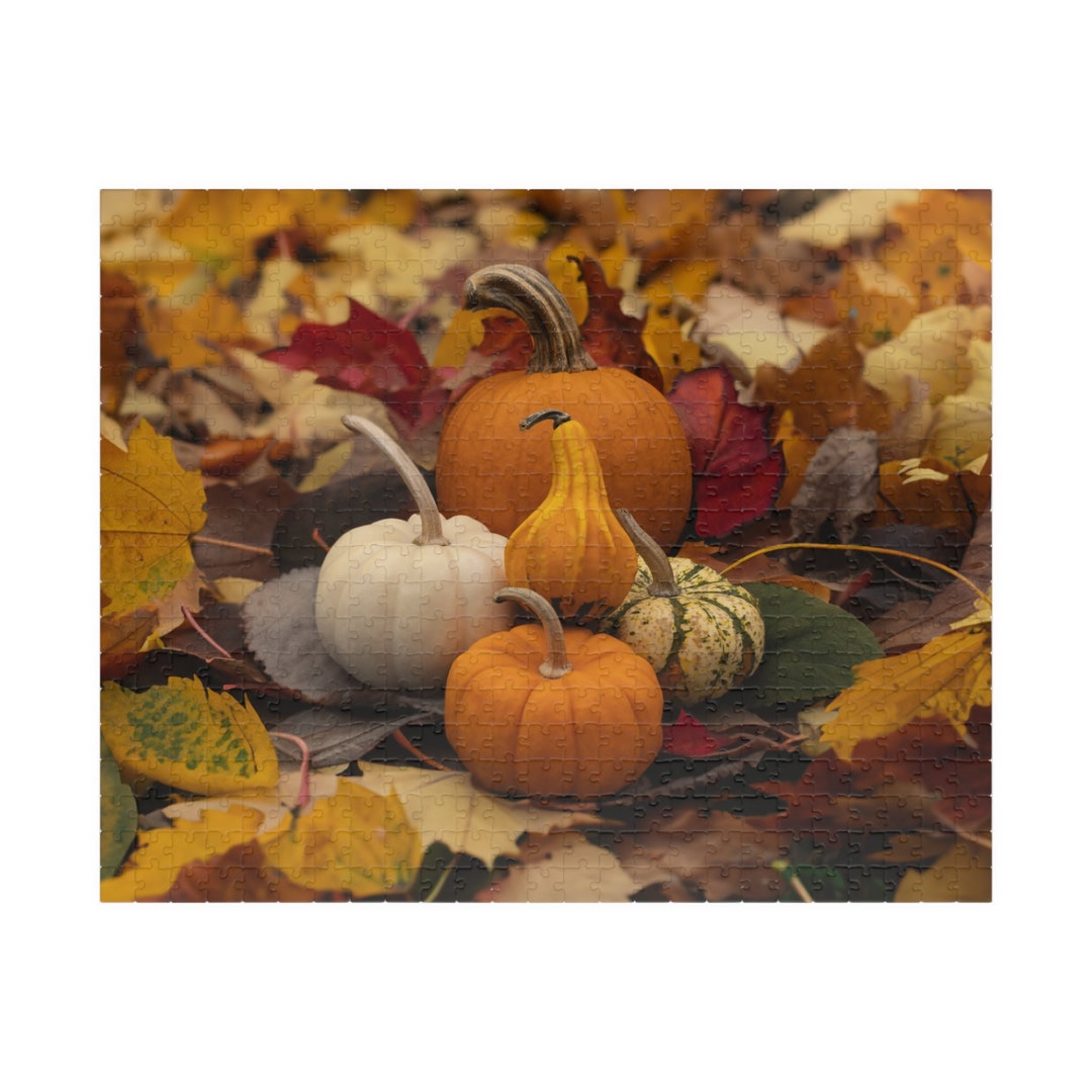 Autumn Pumpkins Jigsaw Puzzle | Fall Nature Photo Gift for Adults ...