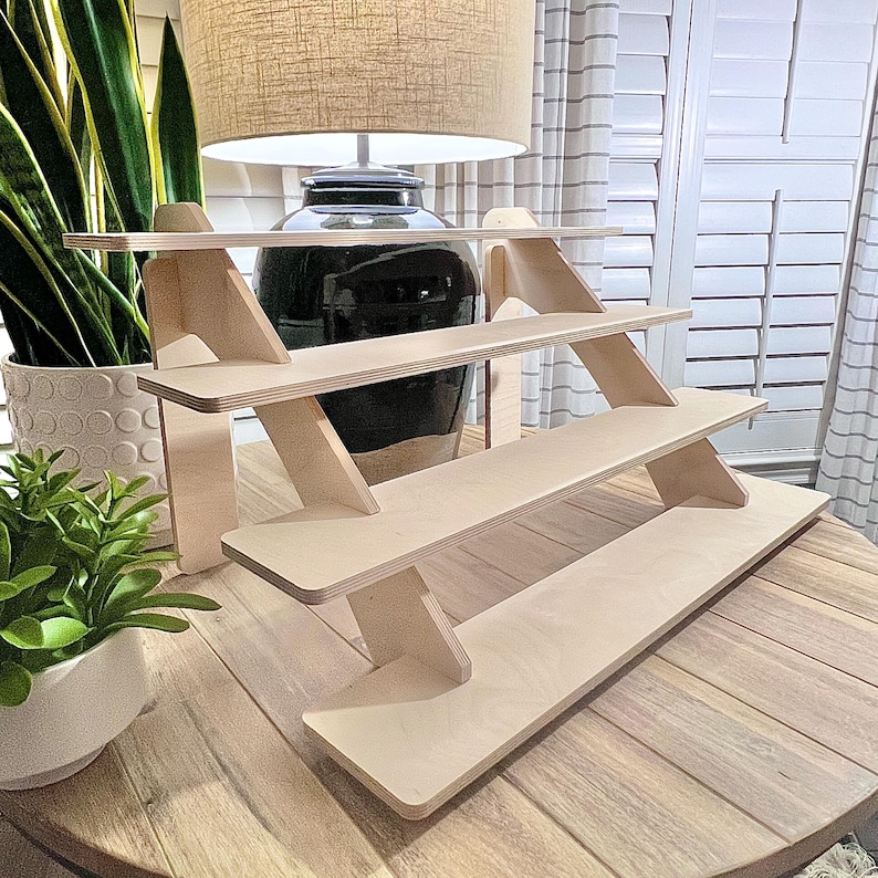 4-tier Birch Wood Display Stand: Vendor Market Shelf Unit (30" Wide) - Etsy