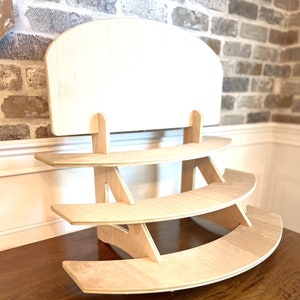 3-tier 22 Curved Display Stand With Sign, Engraving Available. - Etsy