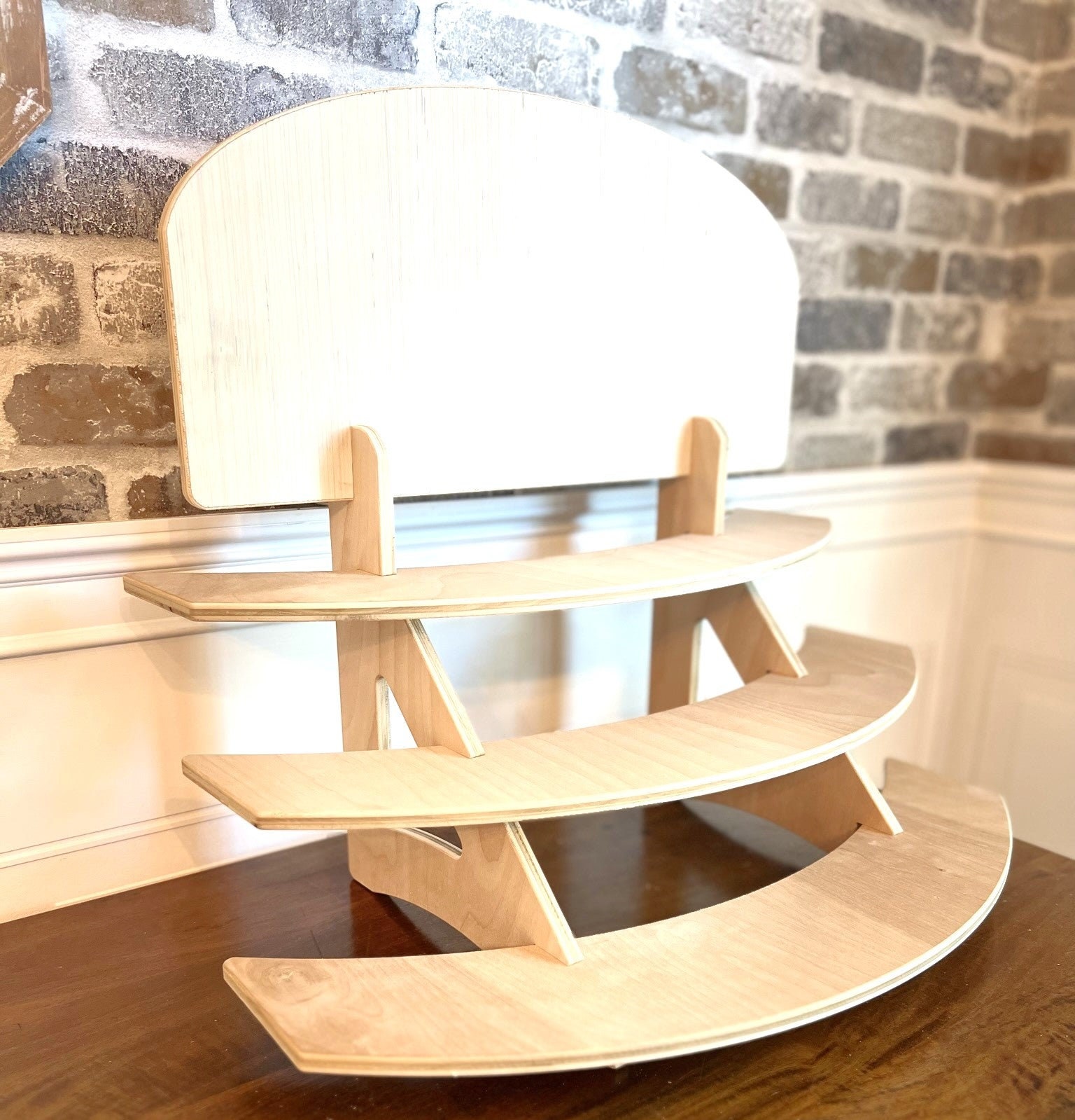 3-tier 22 Curved Display Stand With Sign, Engraving Available. - Etsy