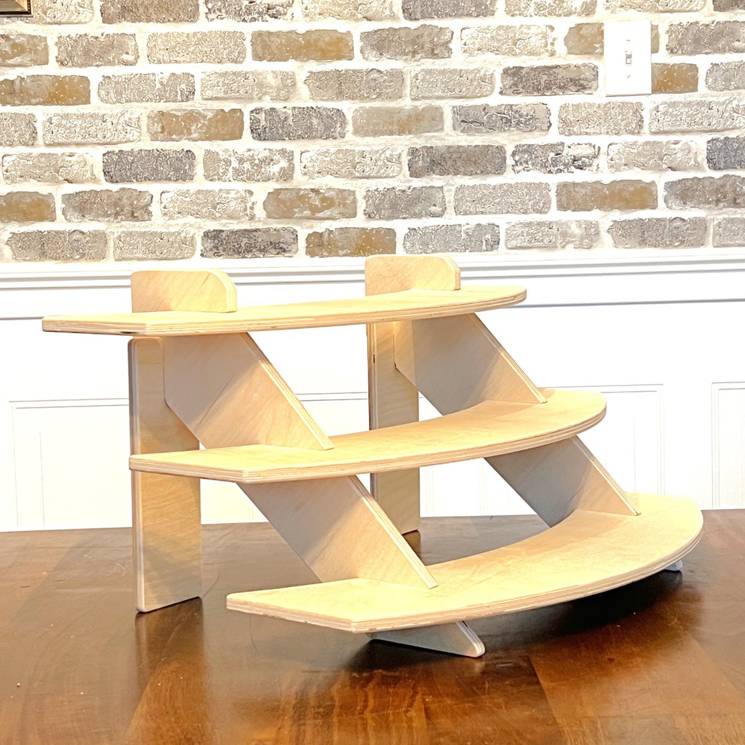 3-tier 22 Curved Display, Candle Display, Market Stand, Wood Stand ...