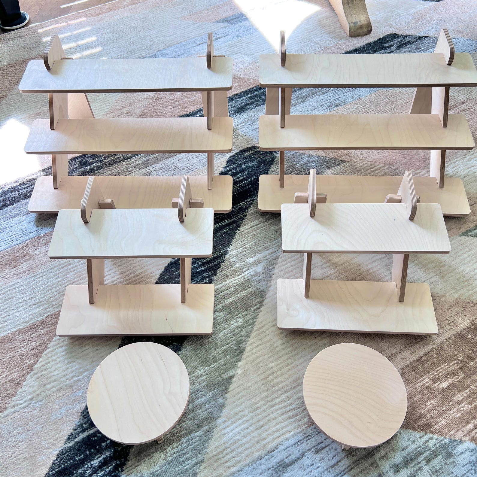 Birch Plywood Display Stand Bundle: Craft Show Tabletop Shelves, 7 ...
