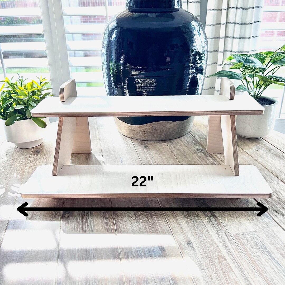 2-tier Wood Display Stand 22", Craft Show Display, Tabletop Collapsible ...