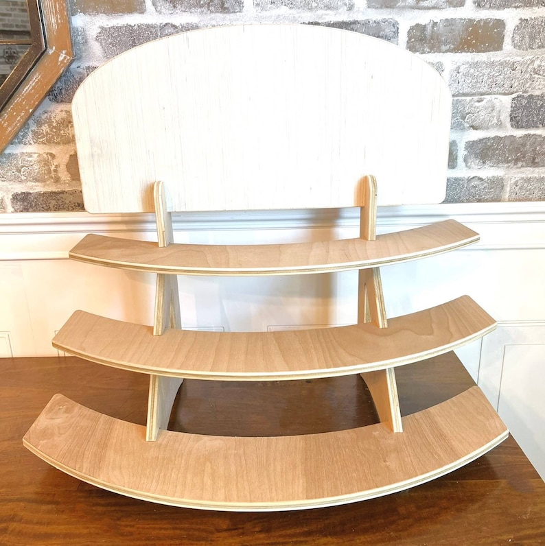 3-tier 22 Curved Display Stand With Sign, Engraving Available. - Etsy