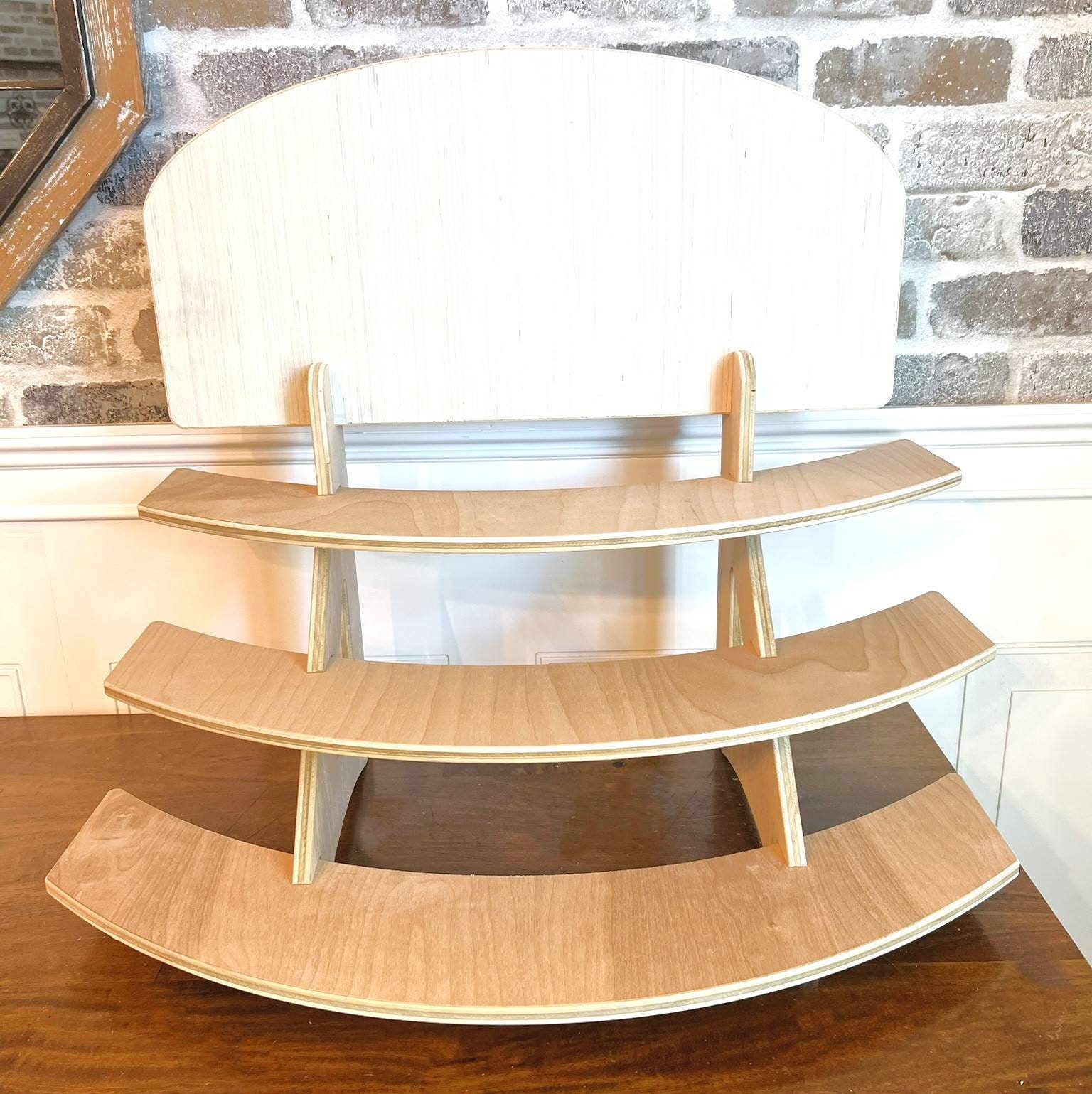 3-tier 22 Curved Display Stand With Sign, Engraving Available. - Etsy