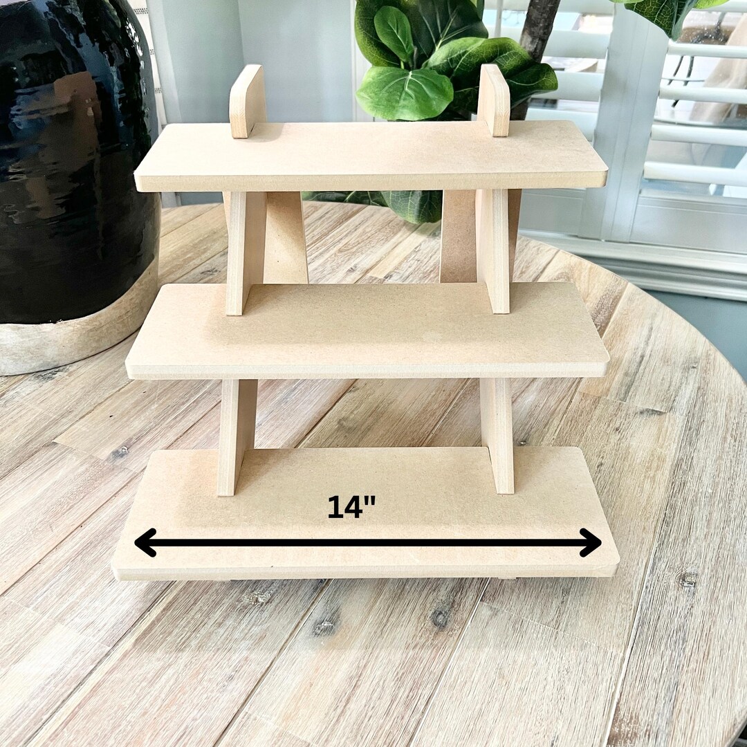 3-tier HDF Display Stand: Tabletop 14" Shelving for Craft Shows - Etsy