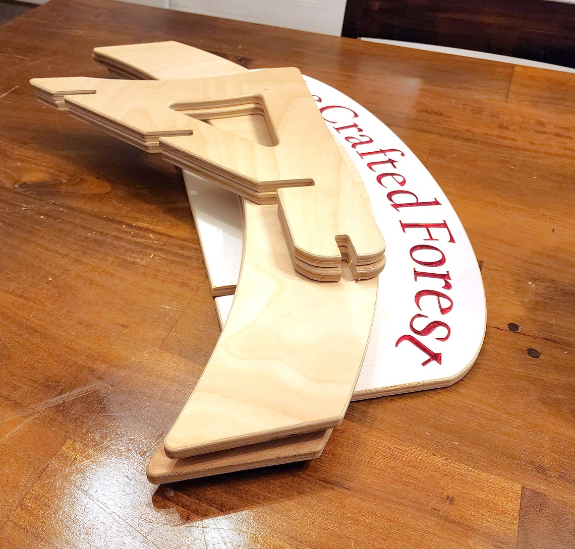 3-tier 22 Curved Display Stand With Sign, Engraving Available. - Etsy