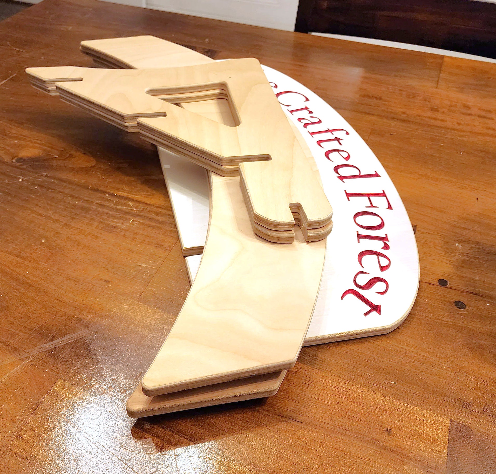 3-tier 22 Curved Display Stand With Sign, Engraving Available. - Etsy