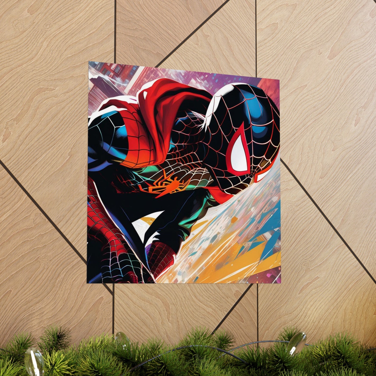 Miles Morales Overlooking City Poster - Striking Spider-man Art Print ...