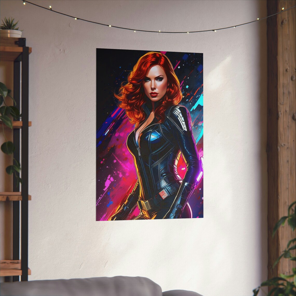 Black Widow Marvel Poster Colorful Natasha Romanoff Art Print Avengers ...