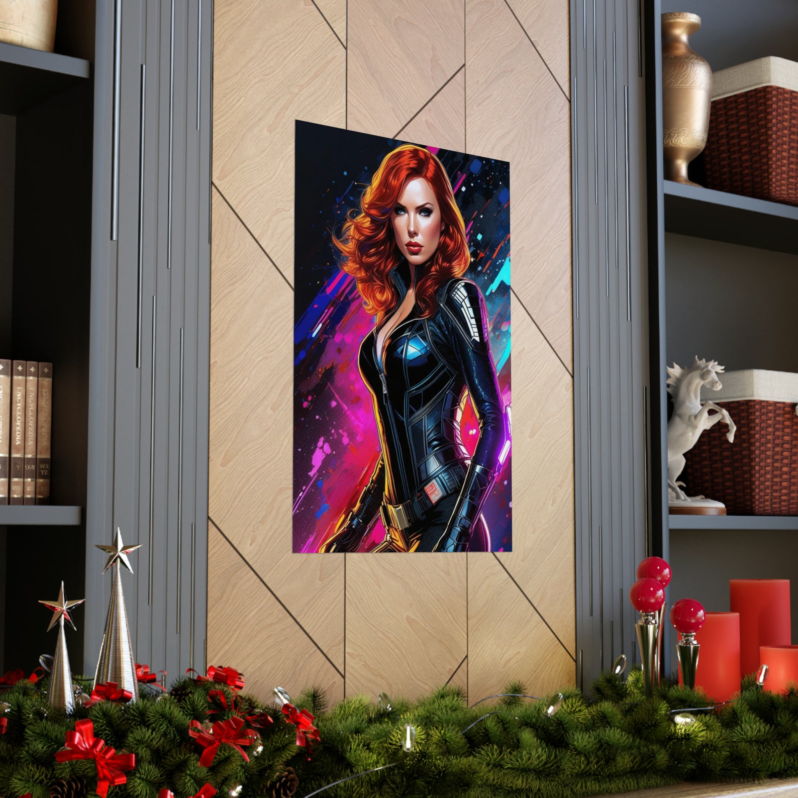Black Widow Marvel Poster Colorful Natasha Romanoff Art Print Avengers ...