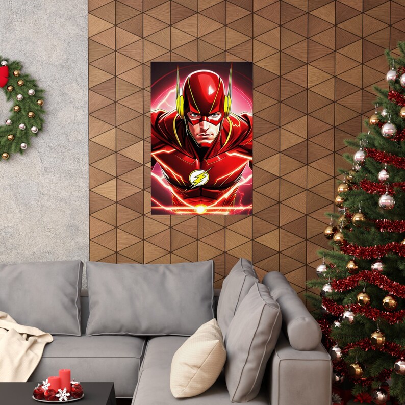 Electric Speedster Superhero Poster - the Flash Headshot With Lightning ...
