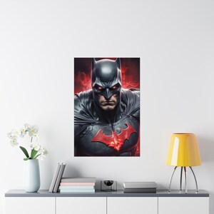 Red Eye Batman Poster - Striking Superhero Wall Art - Gothic Vigilante ...