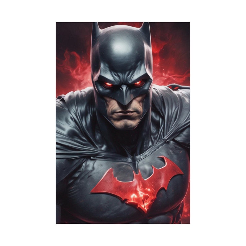 Red Eye Batman Poster - Striking Superhero Wall Art - Gothic Vigilante ...