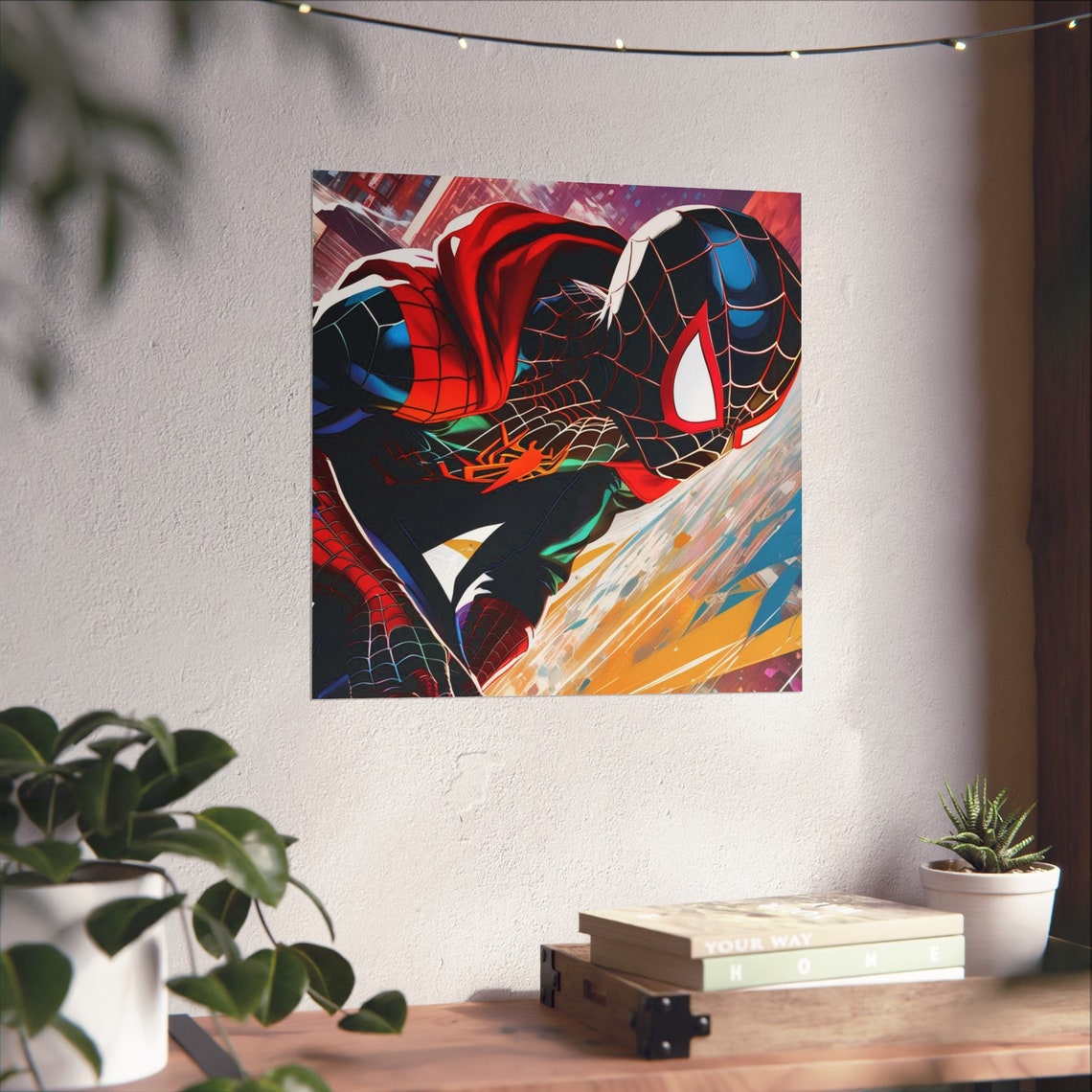 Miles Morales Overlooking City Poster - Striking Spider-man Art Print ...