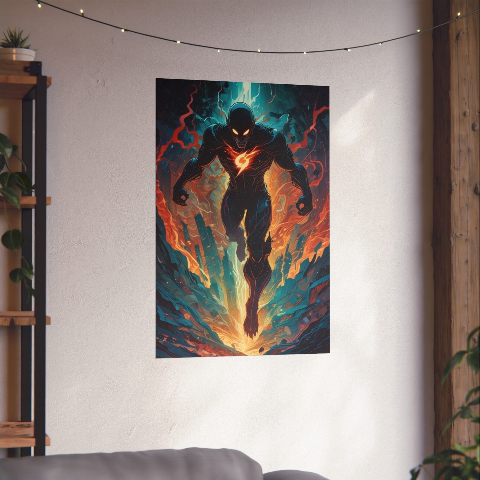 Evil Speedster Poster - Villainous Speedster With Destroyed City ...