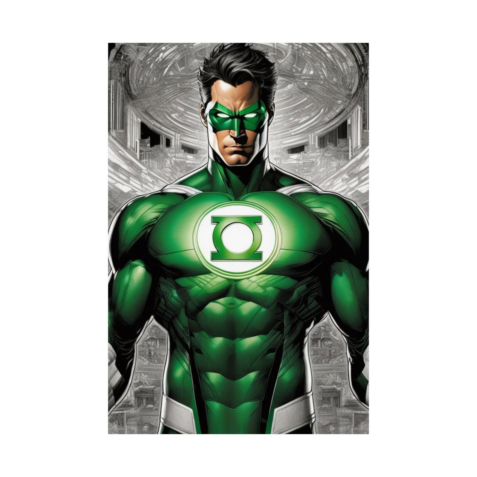 Vibrant Green Lantern Hal Jordan Poster - Unique Superhero Wall Art ...