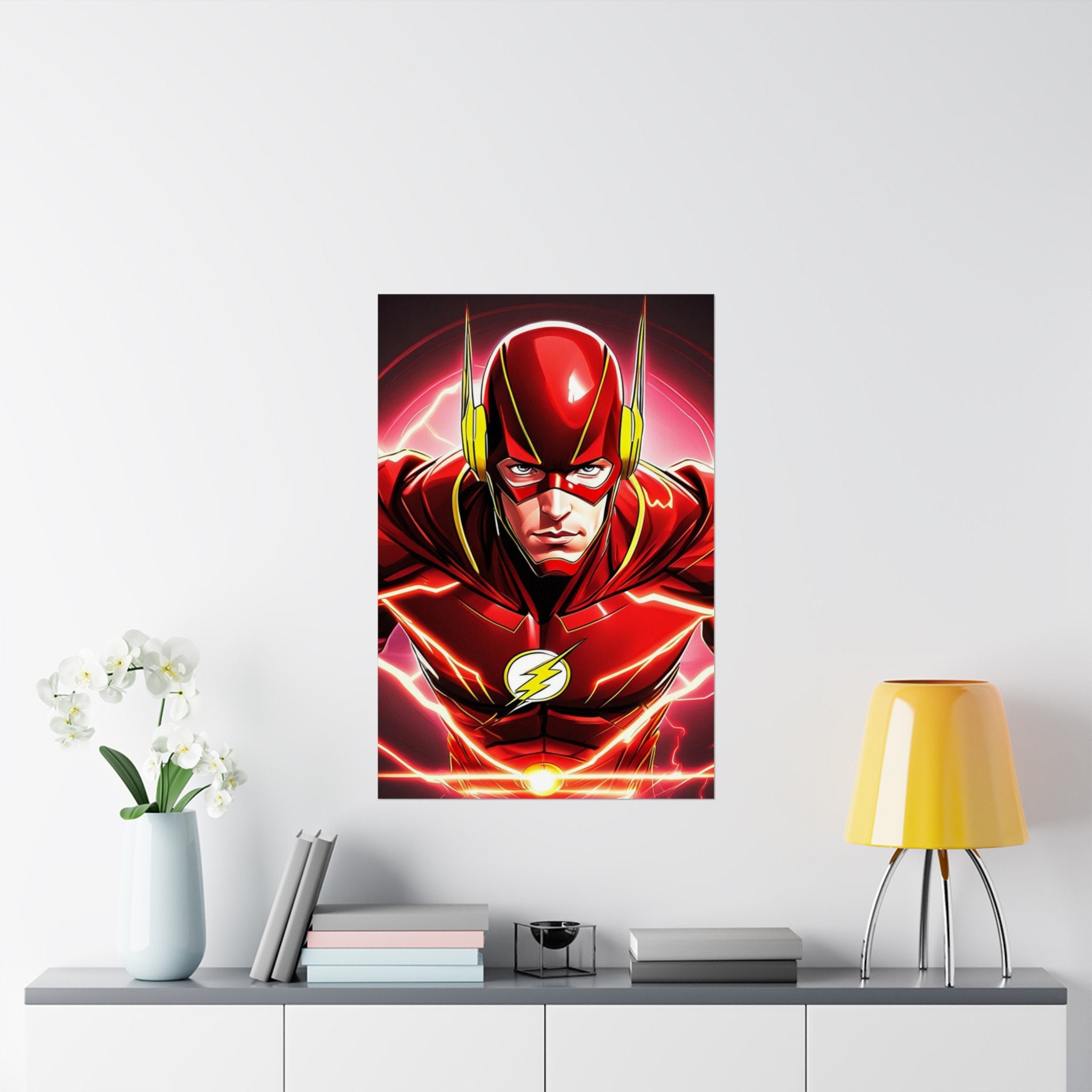 Electric Speedster Superhero Poster - the Flash Headshot With Lightning ...