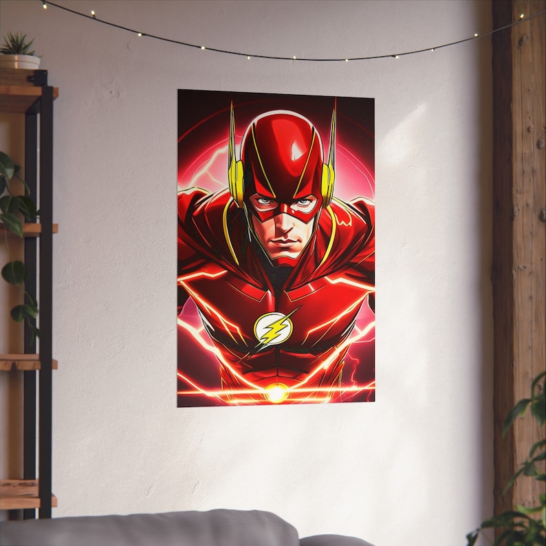 Electric Speedster Superhero Poster - the Flash Headshot With Lightning ...