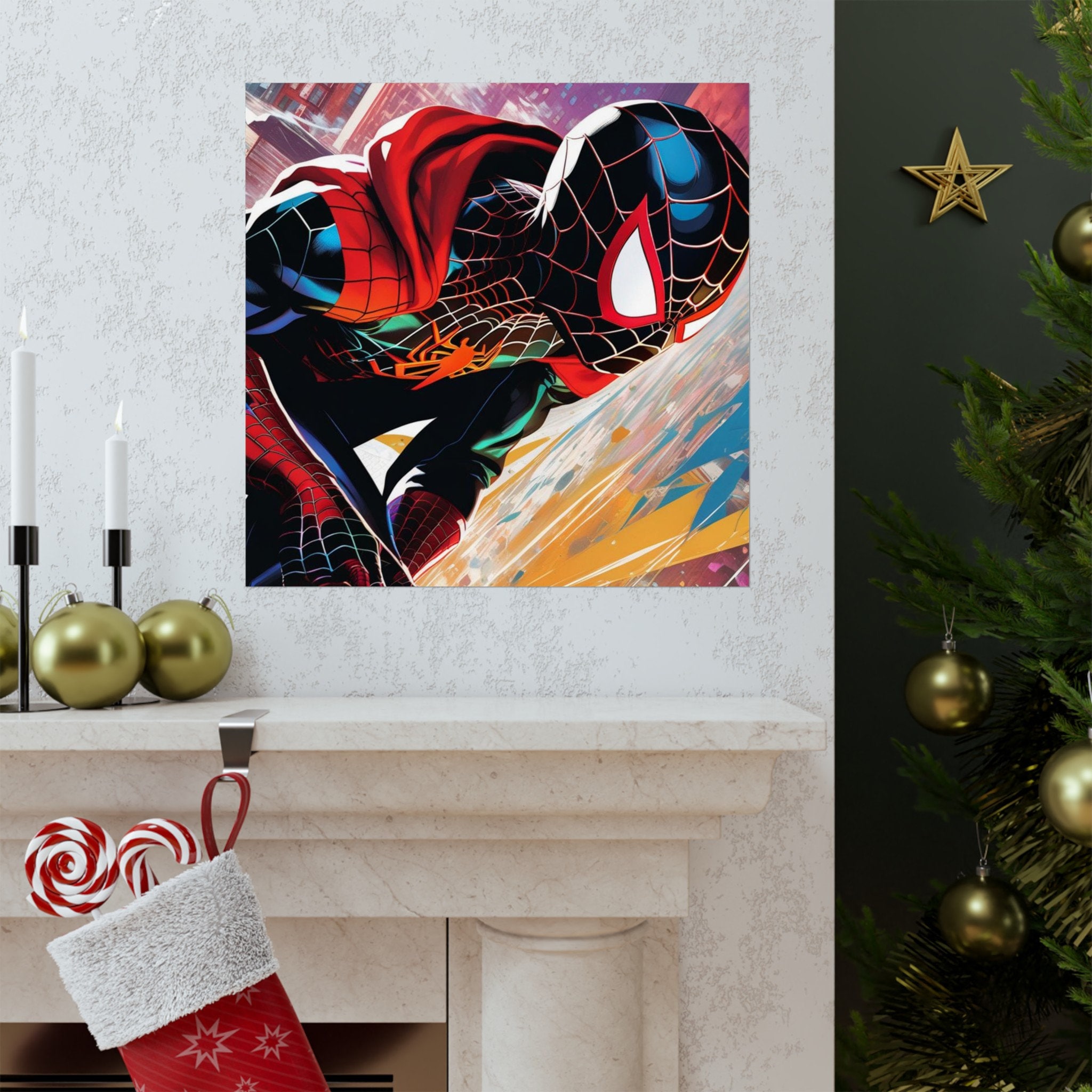 Miles Morales Overlooking City Poster - Striking Spider-man Art Print ...