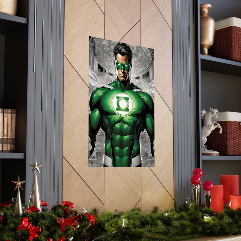Vibrant Green Lantern Hal Jordan Poster - Unique Superhero Wall Art ...