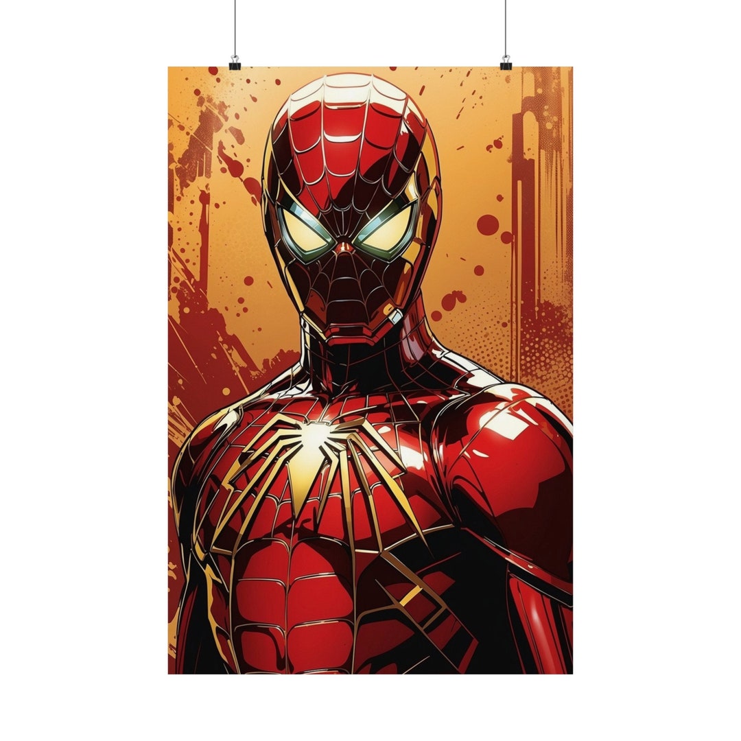 24x36 Red and Gold Spider-man Poster | Marvel Superhero Wall Art ...